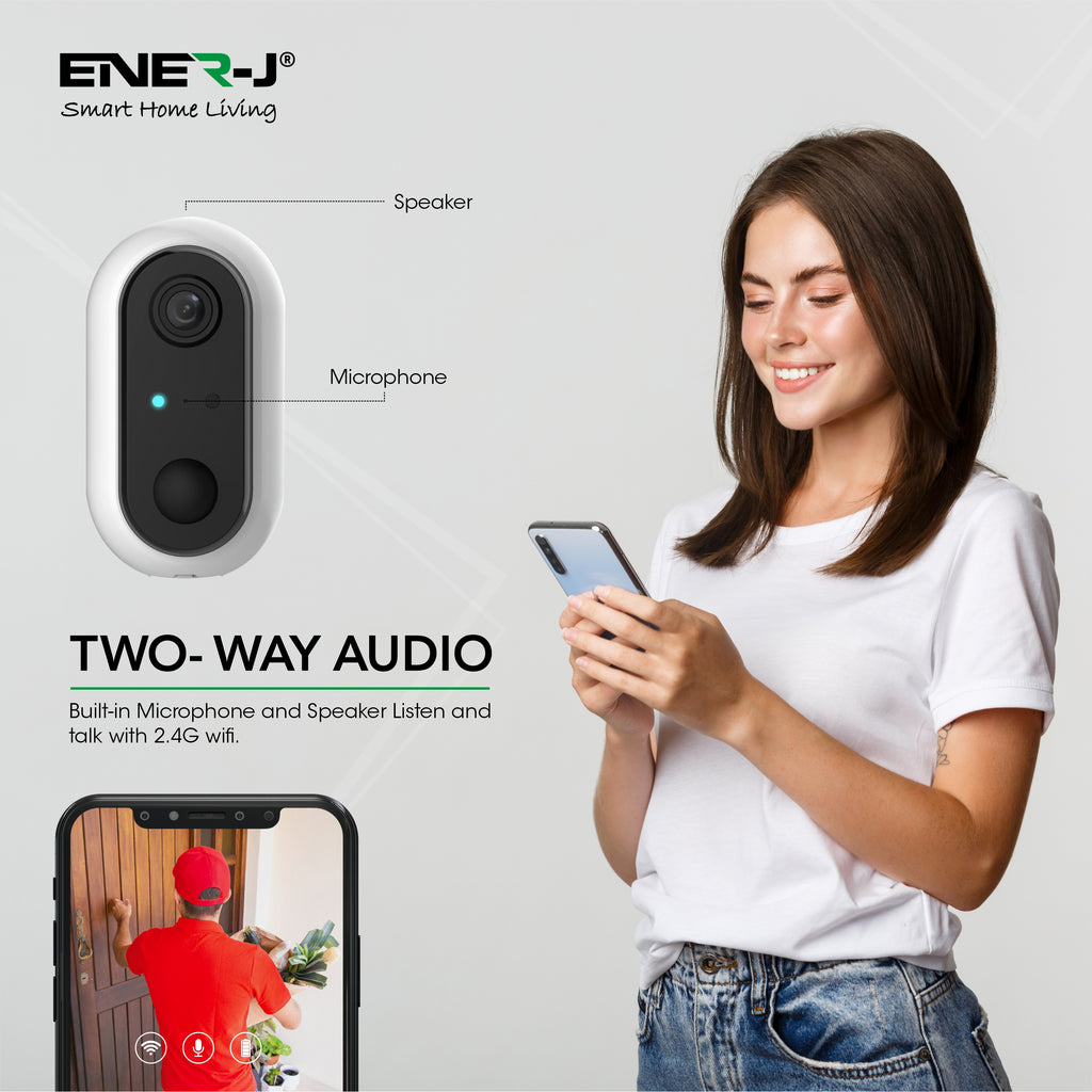 ENER-J Wireless 1080P Battery Security Camera with PIR Motion Detectio