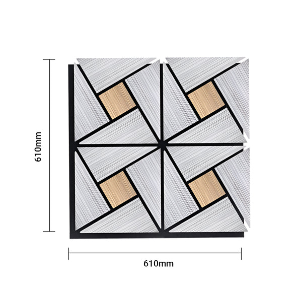 Geometric Acoustic Wall Panel - PET + MDF Size: 610 x 610 x 17mm (Pack
