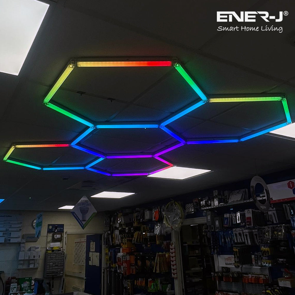 150W Hexagon Shape Showroom LED Lights with 5 Hexagons, RGB Colour, Re