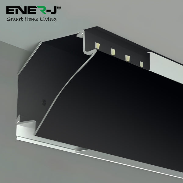 Gypsum LED Cove Light 45 Degree Corner Aluminum Profile- Black, 1 Mete