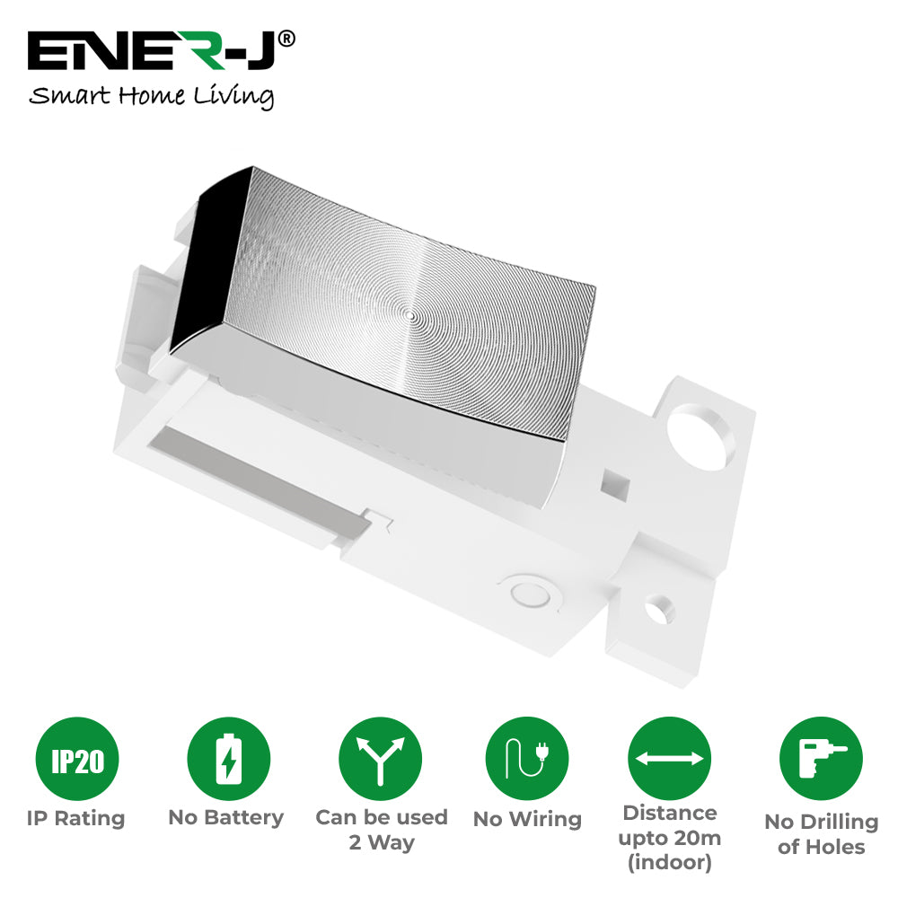CLICK Scolmore Grid Switch | Satin Chrome Finish