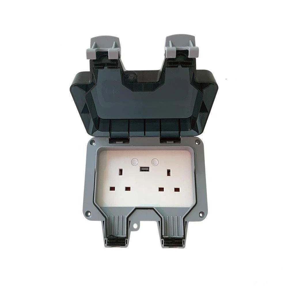 Wifi Outdoor Plug Socket With USB | Weatherproof Double Socket – ENER-J ...