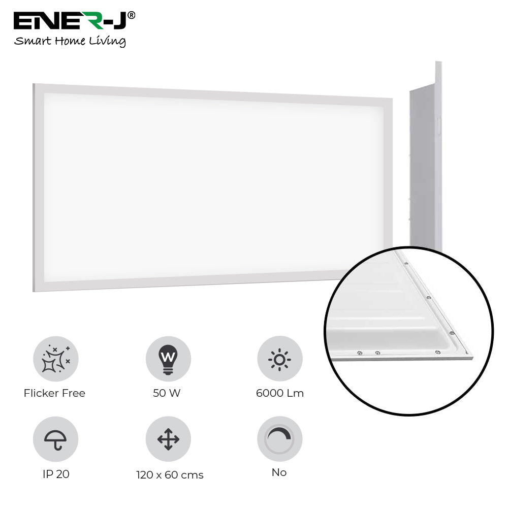 Pack of 2 LED Backlit Panel, 120x60cms, 50W, 6000Lm, 3000K, 3 yrs Warr