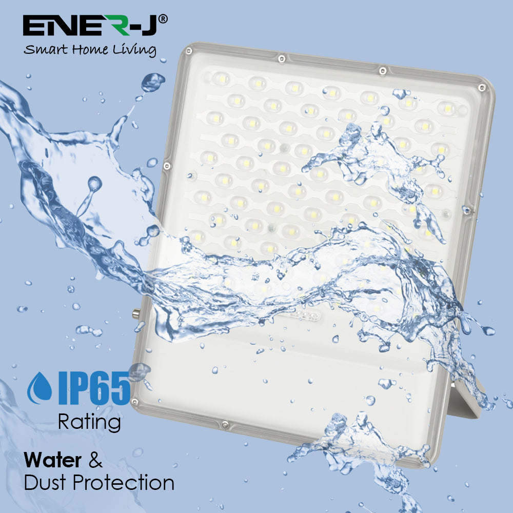 300W LED Floodlight Outdoor with Solar Panel, IP65 Waterproof, 3000 Lu