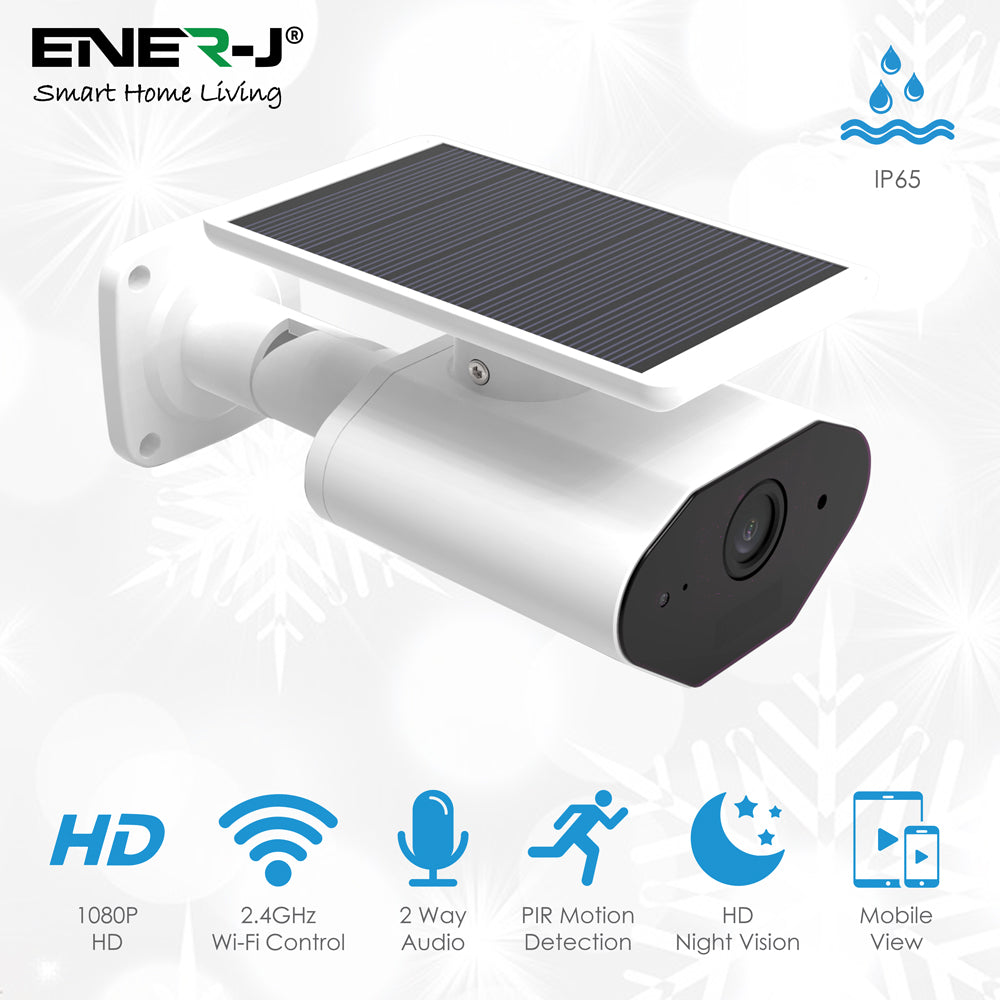 Smart Solar Powered Wireless Outdoor IP Camera 1080P, IP65