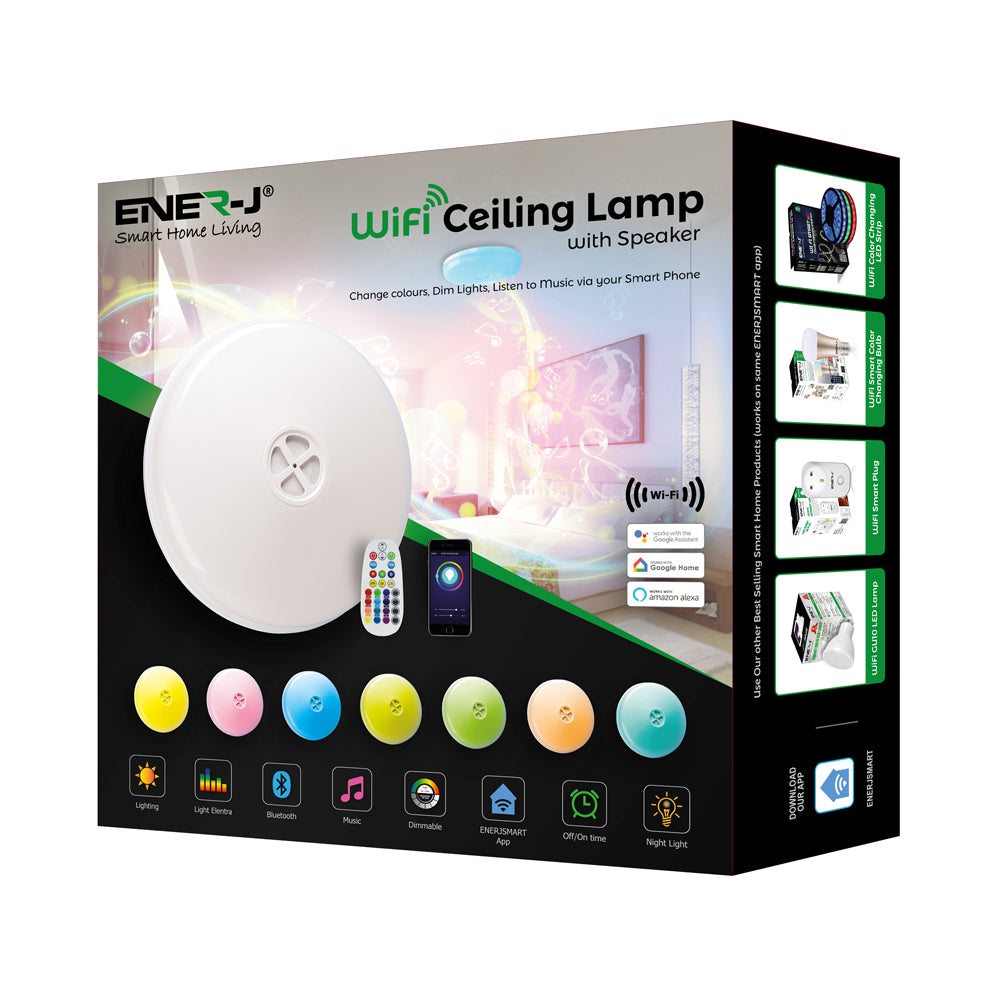24W Smart WiFi RGB LED Ceiling Lamp with Speaker