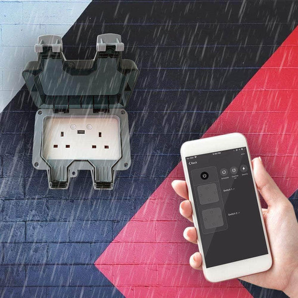 Smart Wi-Fi Weatherproof Double Socket | ENER-J