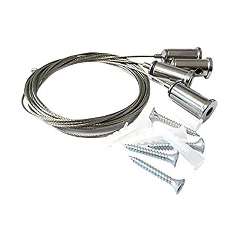 LED Panel Light Suspension Systems Kit with 4 Cables & 4 L-Brackets, S