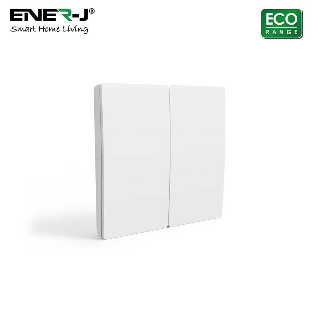 Enerj 2 Gang Wireless Kinetic Switch, White with 2 Non Dimmable 5A RF ...